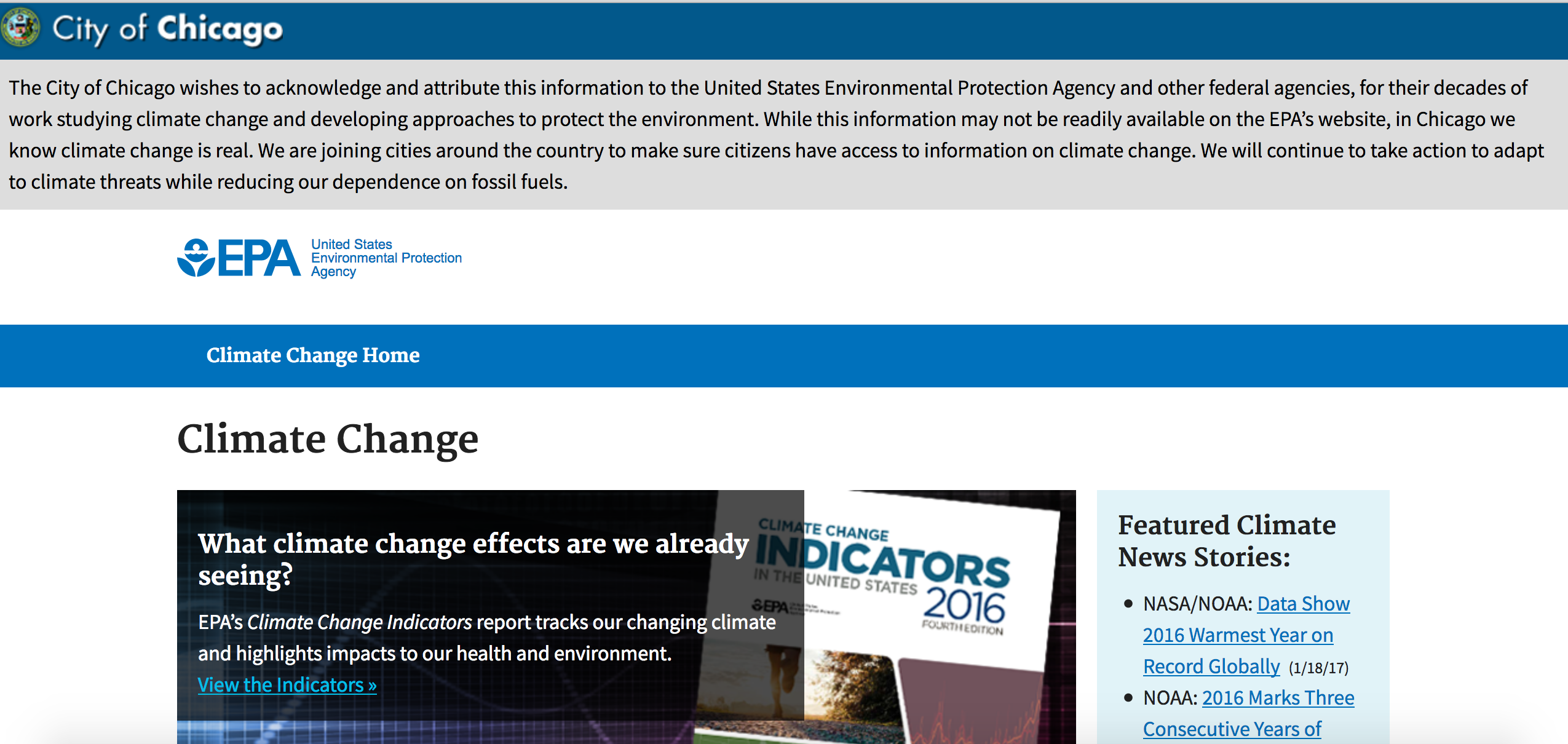 Cities Pledge to Maintain EPA Website on Climate Change – InsideSources
