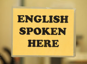 English Spoken here (english class sign) – InsideSources